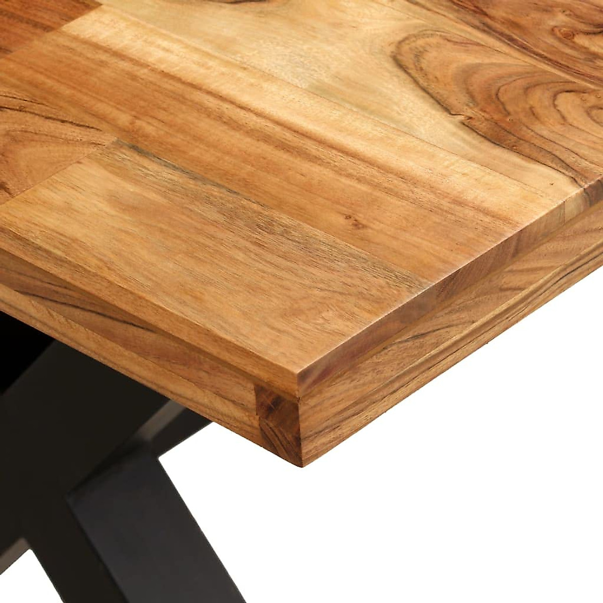 GOLINPEILO Wooden Dining Table, Kitchen Table Solid Acacia and Mango Wood 70.9"x35.4"x29.9" -AA