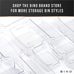 BINO | Plastic Storage Bins, Deep Large | THE HANDLER COLLECTION | Multipurpose Organizer Bins | Kitchen Pantry Organizers and Storage | Clear Containers for Organizing Home | Freezer Organizer