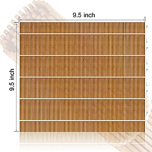 MIUQILAIY 9.5"x9.5"Bamboo Sushi Rolling Mat,kimbap roller(2 PCS)
