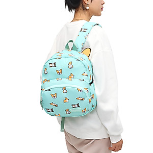 Baystory 12 Inch Corgi Kids School Cute Mini Backpack Durable Waterproof Multipurpose Backpack Ergonomic And Comfort for Kids (green)
