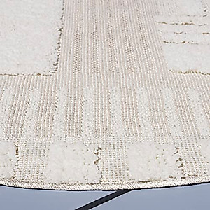 Safavieh Trends Collection 6'7" Square Beige/Ivory TRD126B Modern Contemporary Textured Living Room Dining Bedroom Area Rug