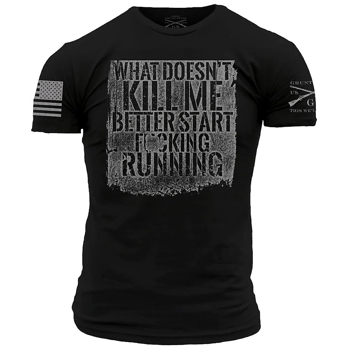 Grunt Style Start Running Men's T-Shirt (Black, Large)