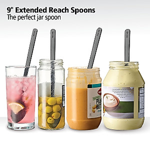 [40] 9" Long Plastic Spoons, Long Handle Ice Tea Spoon, Heavy Duty (Two Packs of 20 - total 40 Count)