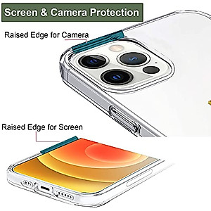 Unov Case Compatible with iPhone 13 Pro Case Clear with Design Embossed Floral Pattern Soft TPU Bumper Slim Protective 6.1 Inch (Flower Bouquet)