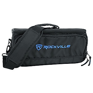 Rockville MB147 DJ Gear Mixer Gig Bag Case 14" x 7" x 6.5" + 13" Laptop Pocket,Black