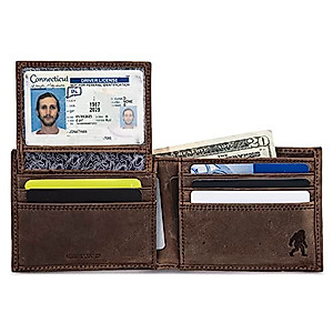 Eddie Bauer Men Signature Bifold Passcase Wallet, Embossed Leather-Tan, One Size