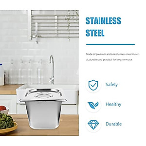 Kichvoe Aluminum Pans Stainless Steel Steam Pan Anti-jam Steam Table Pan Hotel Pans Restaurant Buffet Tray Dinner Food Container with Lid for Event Party Holiday Chafing Dish Buffet Set