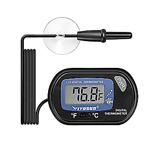 VIVOSUN 800GPH Submersible Pump & 1-Pack LCD Digital Aquarium Thermometer, Ultra Quiet Water Pump with 10ft High Lift, for Fish Tank, Pond, Aquarium, Statuary, Hydroponics