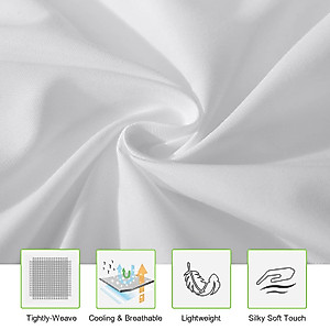 ILAVANDE Luxury 4 Piece White Microfiber King Sheets Set - Super Soft 1800 Series, 14" Deep Pockets, Wrinkle & Fade Resistant for King Size Beds