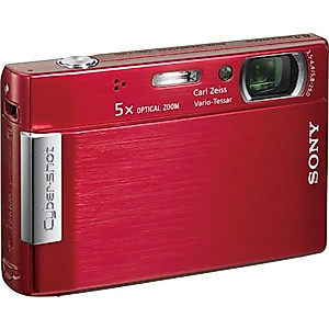 Sony Cybershot DSC-T100 8MP Digital Camera with 5x Optical Zoom and Super Steady Shot (Red)
