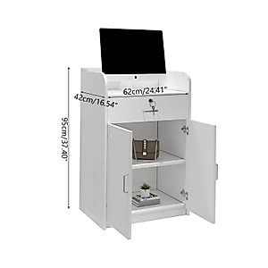 Lectern Lightweight Lecterns Wooden Laptop Desk Podium Stand Small Conference Teacher Podiums Simple Floor Standing Standing Lectern, White