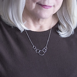 EFYTAL 60th Birthday Gifts for Women, Sterling Silver Six Circle Necklace for Her, Gifts for 60 Year Old Woman, 60th Birthday Necklace, Birthday Gifts for Women Turning 60, 60th Birthday Gift Ideas