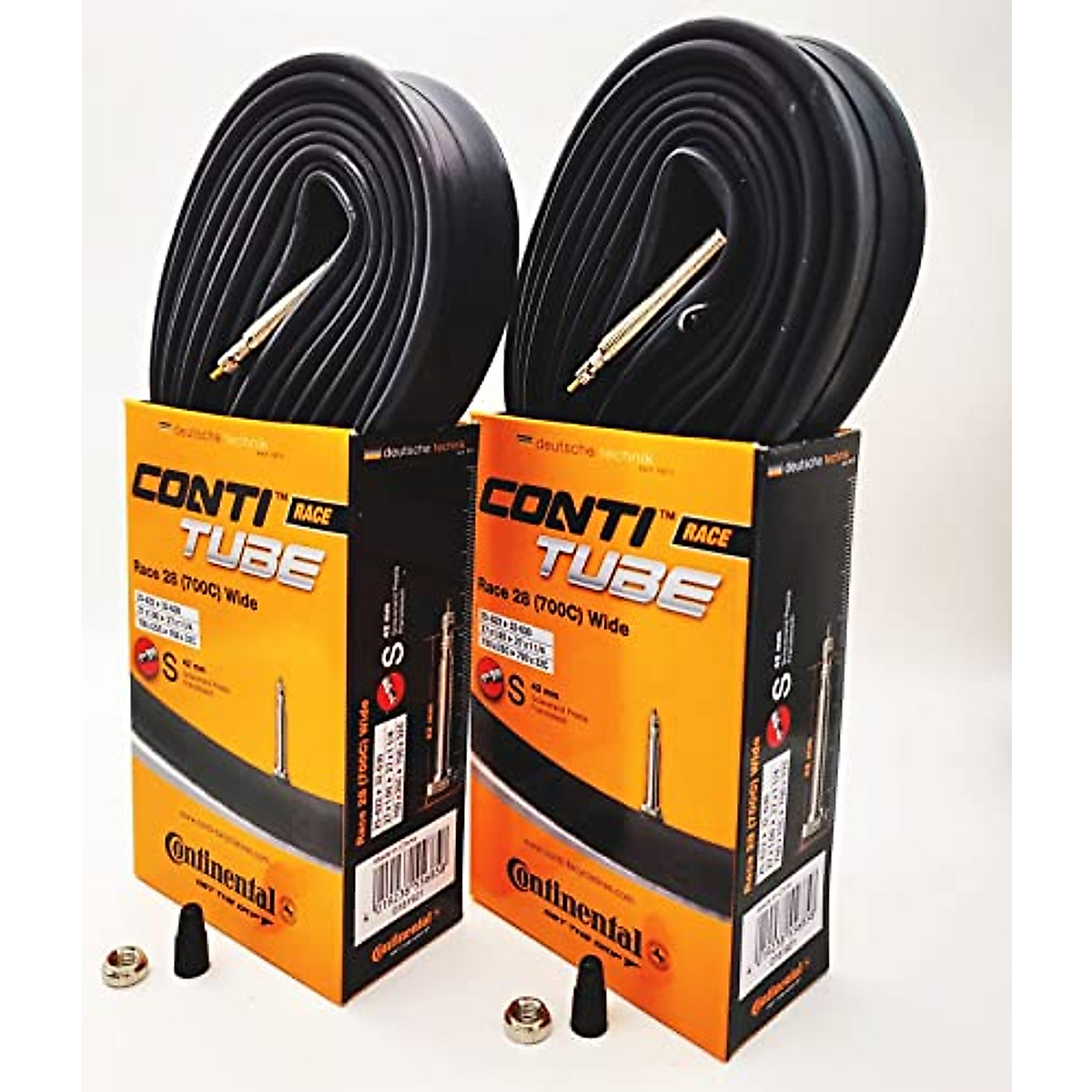 Continental Race 28" Wide 700x25-32c Inner Tubes - 42mm Presta Valve (Pack of 2 w/Conti Sticker)