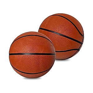 Botabee 5" Rubber Premium Mini Basketballs (2-Pack) - Non-Slip Textured Surface - Realistic Bounce and Enhanced Grip for Mini Hoops Fun - Inflatable Rubber Balls Ideal for Indoor and Outdoor Play