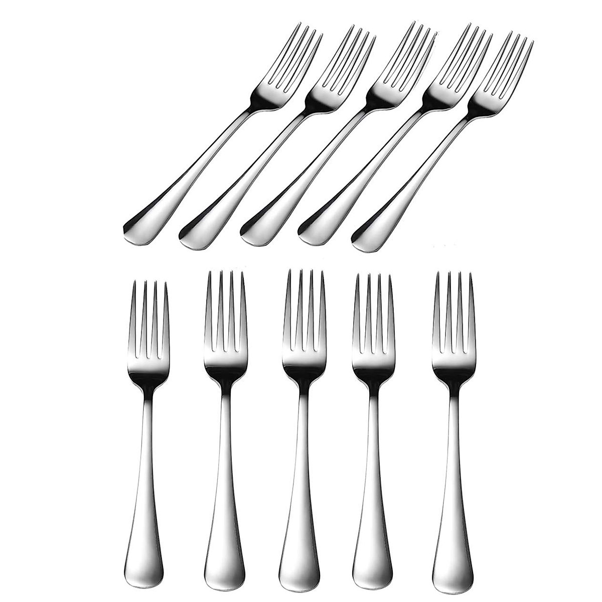 MIZORLIE 10-Piece Dinner Forks Set,Food-Grade Stainless - 7 Inches Table Forks,Flatware Forks,Dessert Forks,Salad Forks