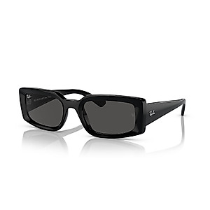 Ray-Ban Women's RB4395 Kiliane Square Sunglasses, Black/Dark Grey, 54 mm