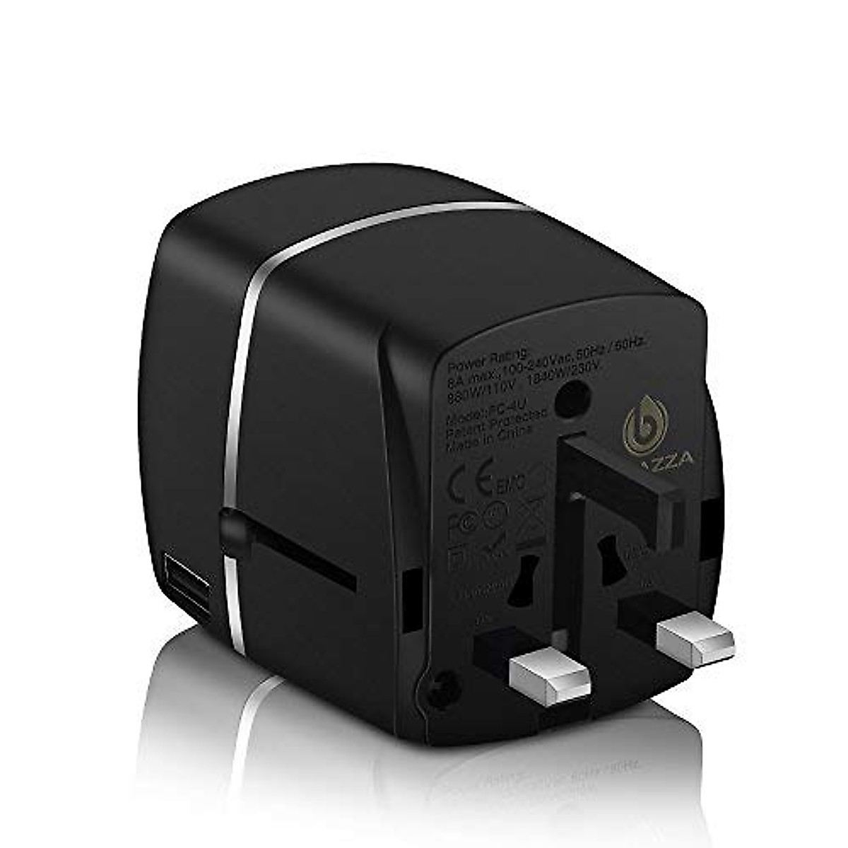 Bonazza Universal International Travel Adapter Kit with 4Amps 4 USB Ports - UK, US, AU, Europe All In One Plug Adapter - Over 150 Countries & USB Power Adapter for iPhone, Android, All USB Devices (FC-4U)