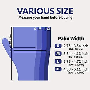 Klex Nitrile Exam Gloves - Medical Grade, Powder Free, Rubber Latex Free, Disposable Examination Grade Glove, Strong 3.5mil, Food Safe, Lavender S Small, Box of 100