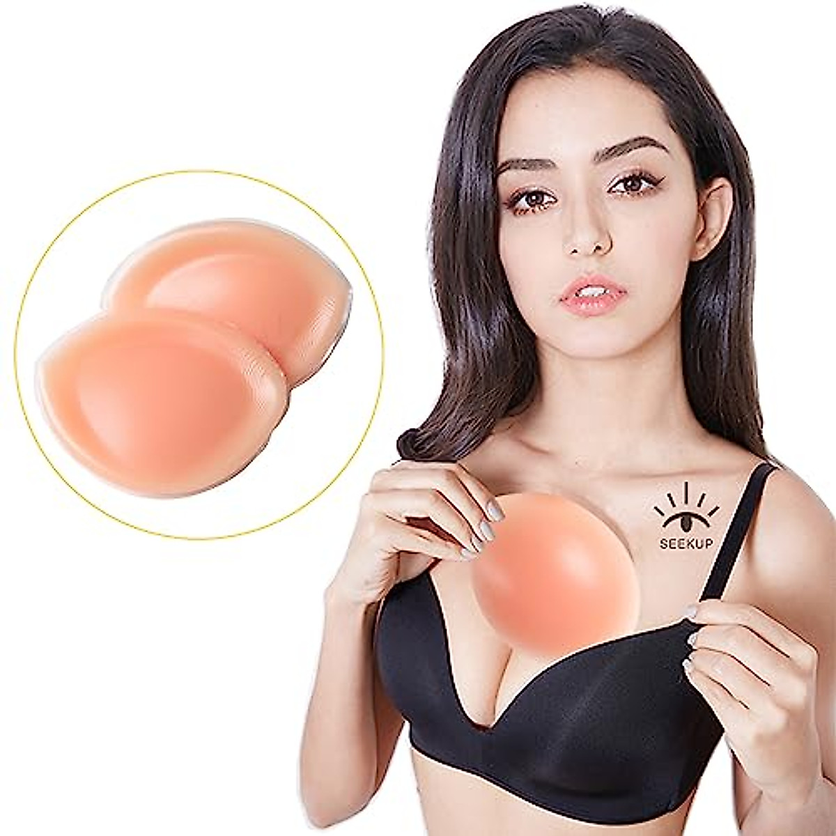 Women Silicone Bra Pads Inserts Breast Enhancer Swimsuits Enhancement Bust Push up Pads for A Cup, Skin M