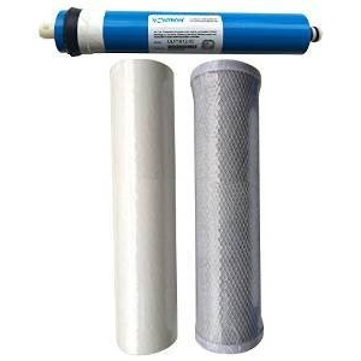 CFS – 3 Pack Replacement Water Filter Set includes Sediment, Carbon Block Cartridges & 75 GPD Membrane Compatible with 10" Reverse Osmosis Models – Removes Bad Taste – 3 Stage RO Filtration System