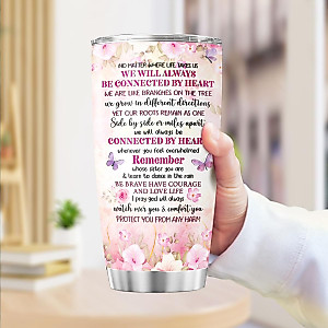 HUBUPU Women Tumblers For, Tumbler 20 Oz With Lid And Straw, Holiday and Christmas Gifts, My Bestie No Matter