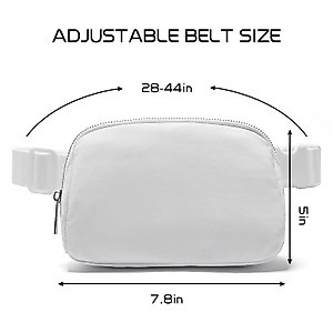 Belt Bag for Women Fanny Pack Crossbody Bags for Women Fashion Waist Packs with Adjustable Strap Gifts for Teenage Girls Women Men (White)