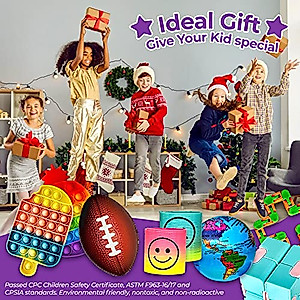 82 Pack Fidget Toys Set, Sensory Party Favors Gifts for Boy Girl Kids Adults Autism Stress Relief Stocking Stuffers Pop It Autistic Bulk Goodie Bag Filler Treasure Box Classroom Prizes School