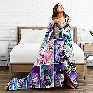 Gearbest Gacha Cartoon Game All Season Blanket Ultra Soft Throw Blanket Flannel Fleece, Warm Fuzzy Blanket for Kid Bed Couch Chair Living Room (1, 50"x40")