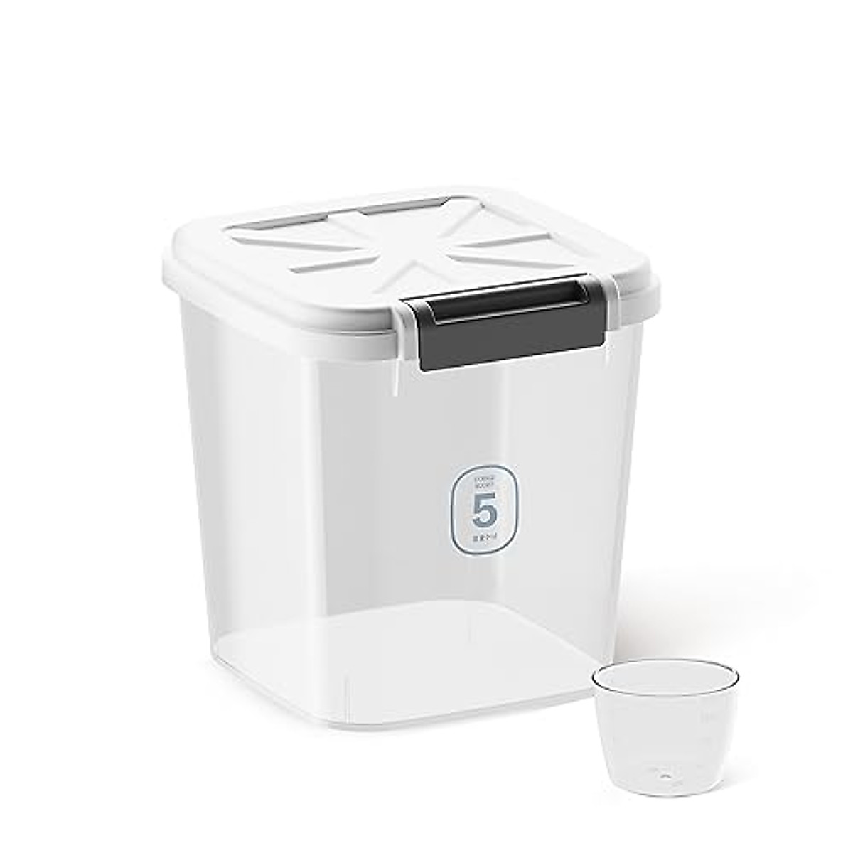 LivLab 10LBS Flour Container - Rice Dispenser 10LBS/5KG/5Qt Food Cereal Container Bins with Measuring Cup for Household Pantry Organization (10 LBS)