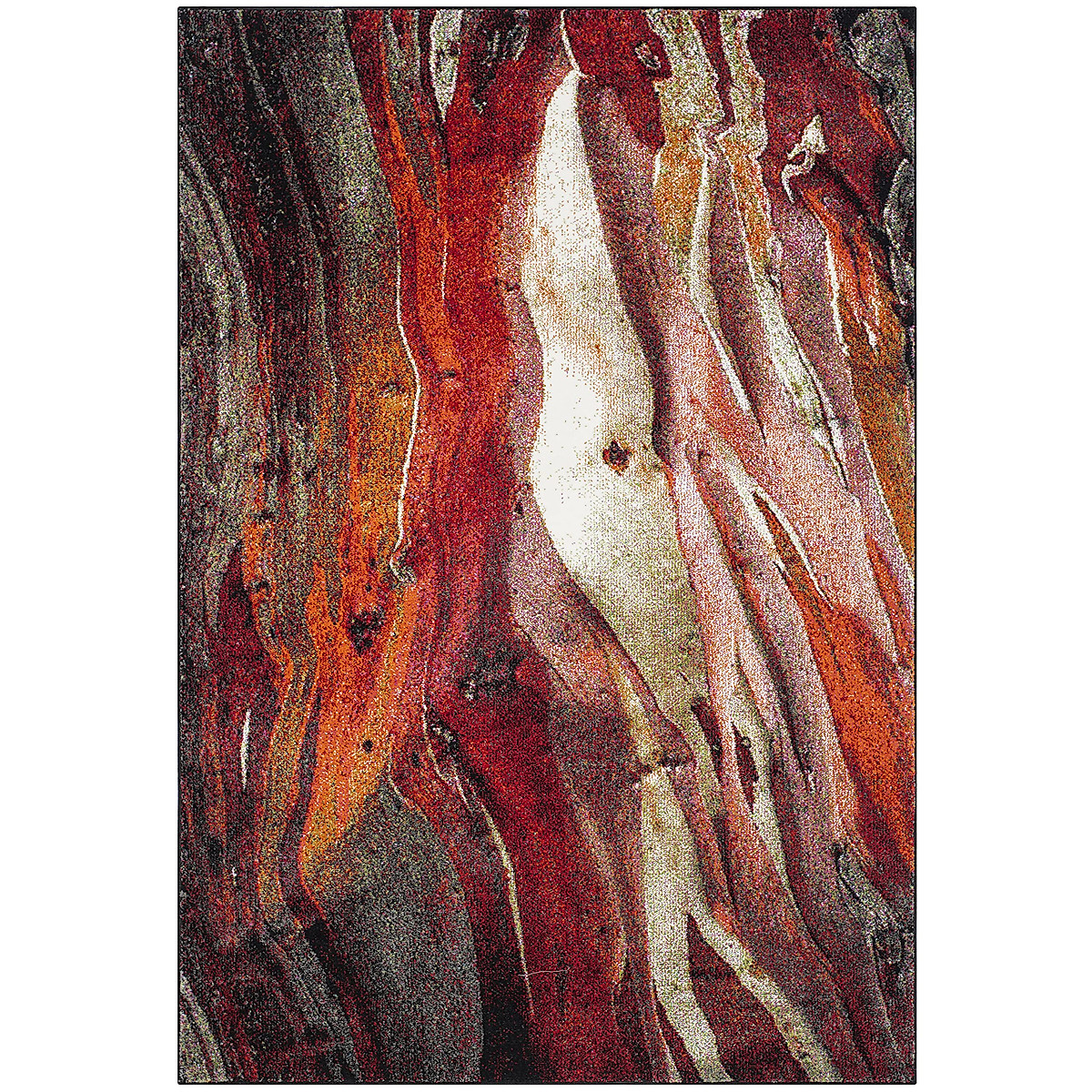 SAFAVIEH Glacier Collection 4' x 6' Red / Multi GLA126A Modern Abstract Non-Shedding Living Room Bedroom Accent Rug