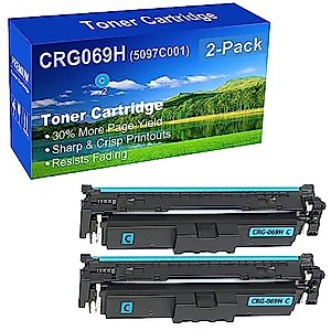 2-Pack (Cyan) Compatible High Capacity CRG-069H CRG069H (5097C001) Toner Cartridge Used for Canon MF753Cdw MF751Cdw LBP674Cdw LBP673Cdw LBP674Cx MF752Cdw MF756Cx Printer