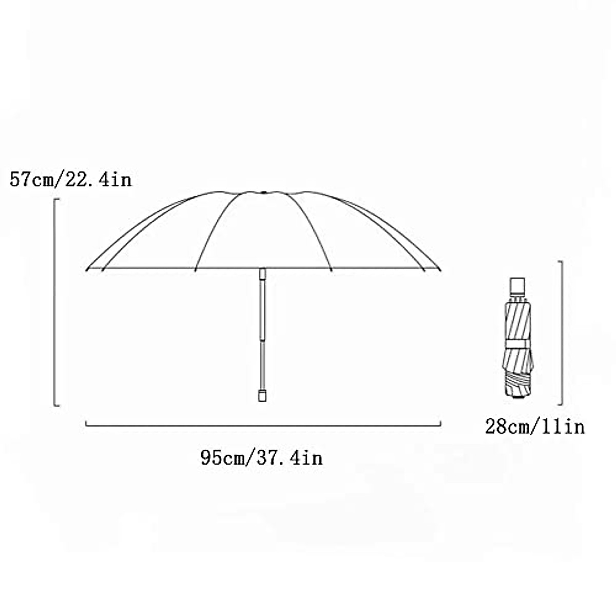 Automatic umbrella windproof travel umbrella windproof small lightweight sturdy steel shaft mini folding and portable backpack car purse men and women umbrella business solid color umbrella sun umbrella windproof umbrella (Vinyl Black)