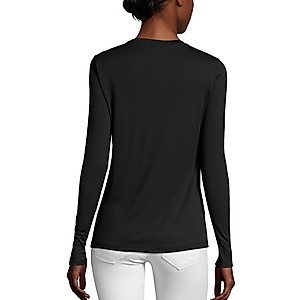 Hanes womens Sport Cool Dri Performance Long Sleeve T-shirt Shirt, Black, X-Large US