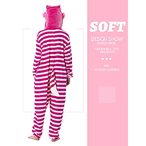 QSTYLE Adult Animal Onesie Halloween Costume,One Piece Cosplay Suit for Women and Men