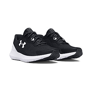 Under Armour Men's Surge 3, Black/White, 10 Medium US