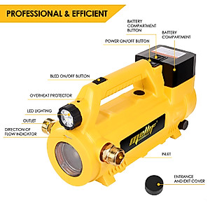 Mellif Cordless Diesel Transfer Pump for 20V Battery, Portable Self-Priming Pump, Electric Utility Pump for Diesel Boat Truck (Tool Only, No Battery)