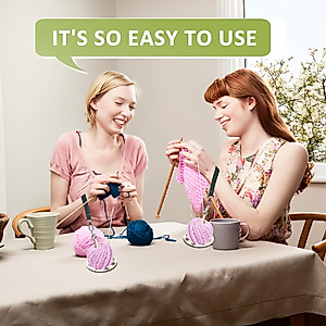 WOODOUNAI Portable Yarn Holder with Wrist Strap - Ultimate Yarn Organizer with Wrist Strap & Wooden Stand - Prevents Tangling for Effortless Crocheting and Knitting On-The-Go (Green)