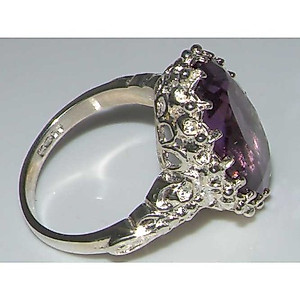 LetsBuyGold 925 Sterling Silver Natural Amethyst Womens Promise Ring - Size 6.5