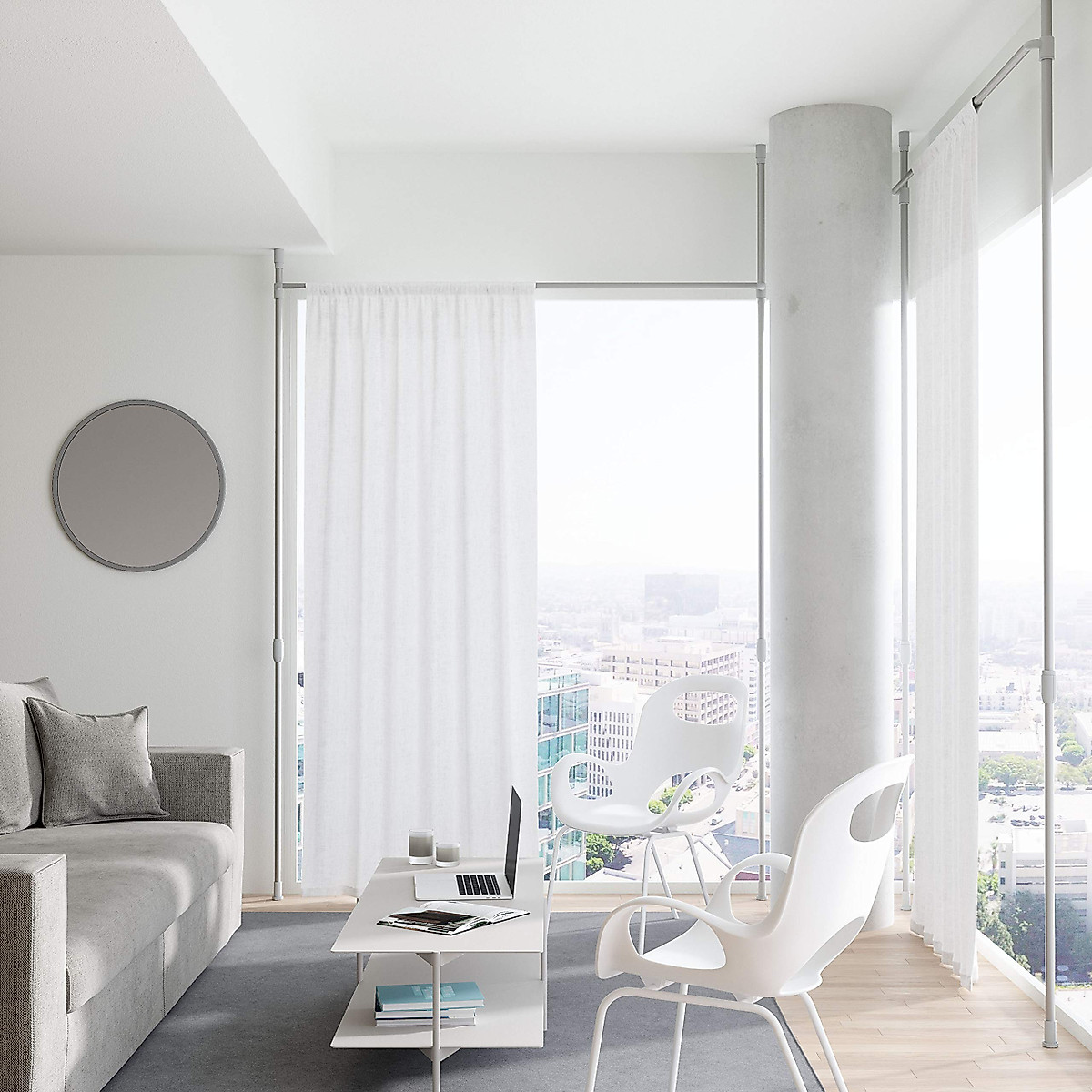 Umbra Anywhere Expandable Rod Curtain Rod and Room Divider (Metallic-Nickel)