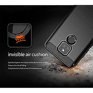 yuanming Compatible with Moto G Play 2021 Case,with HD Screen Protector,Shock-Absorption Flexible TPU Bumper Cove Soft Rubber Protective Case for Motorola Moto G Play 2021 (Black Brushed TPU)