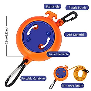 WWW Retractable Camping Clothesline, Adjustable Travel Laundry Rope, Heavy Duty Washing Line with 20 Clothespins & 10 Stoppers for Indoor/Outdoor, Camping, Travel, Courtyard, Hotel, 26ft