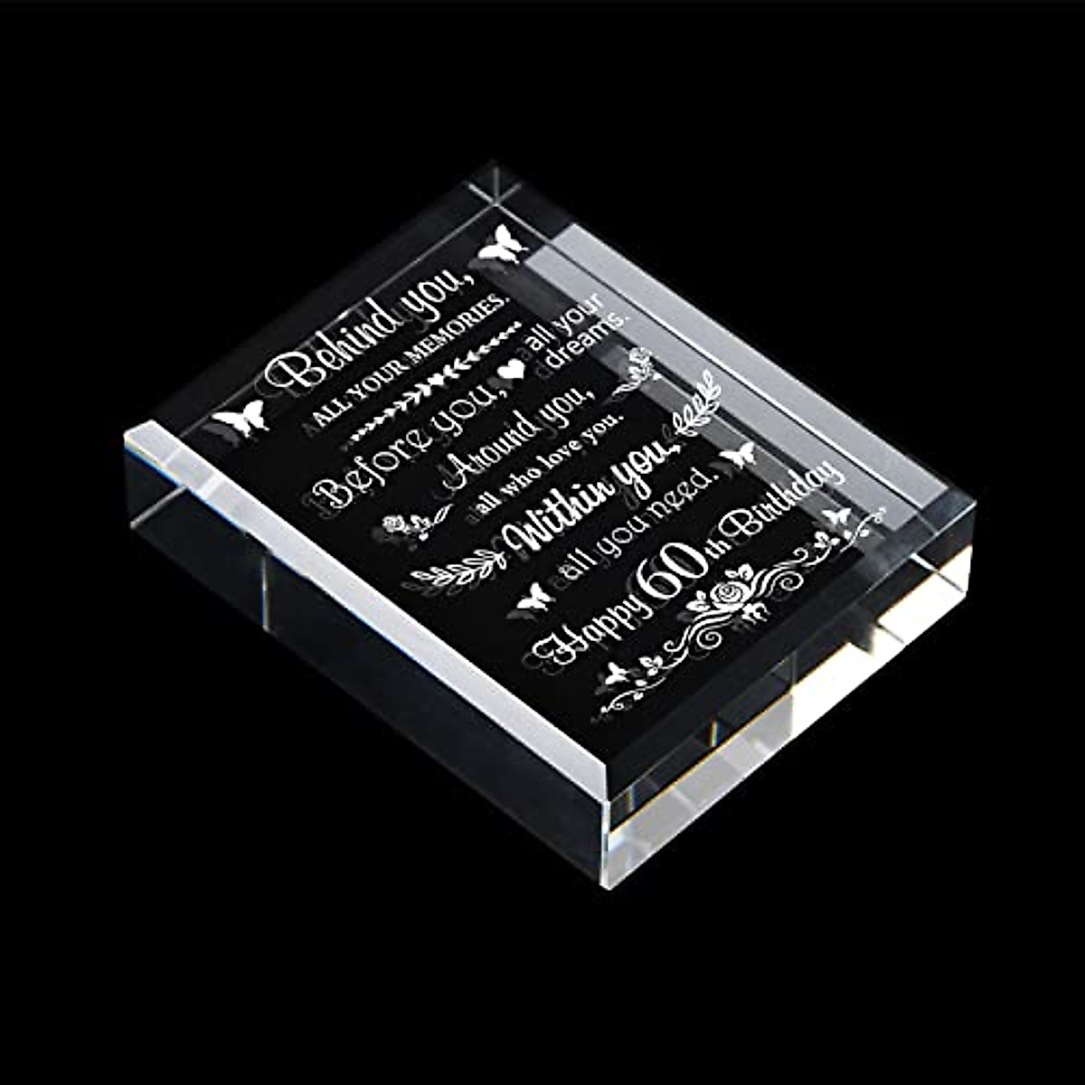 60th Birthday Gifts for Women Born In 1963, Laser Crystal Behind You All Memories Before You All Your Dreams Gift, Birthday Gifts for 60 Year Old Men Women Mom Dad Grandpa Grandma Parents Friend