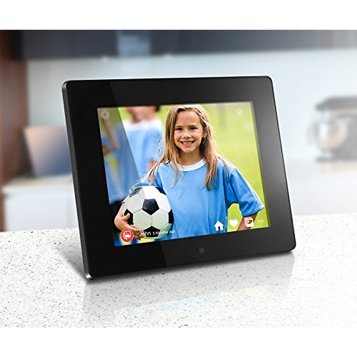 Aluratek 8" Wifi Digital Photo Frame with Touchscreen and 16GB Built-In Memory, USB/SD/SDHC Supported, Built-In Clock, Calendar, Weather, Easy Setup