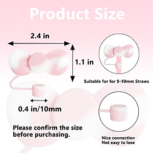 YAYAYOUNG 3 Pcs Lovely Bow Straw Covers Cap Toppers Compatible with Stanley 30&40 oz Tumbler Cups,Reusable Cute Silicone Straw Tips Lids Protectors for 0.4 in/10mm Stanley Cups Straws Accessories