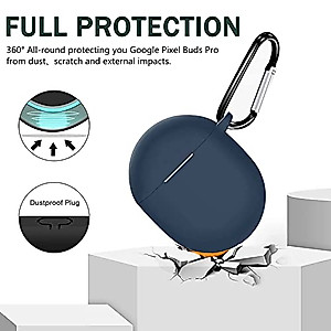 INGIDO Soft Silicone Designed for Google Pixel Buds Pro Case Cover 2022 - Midnight Blue