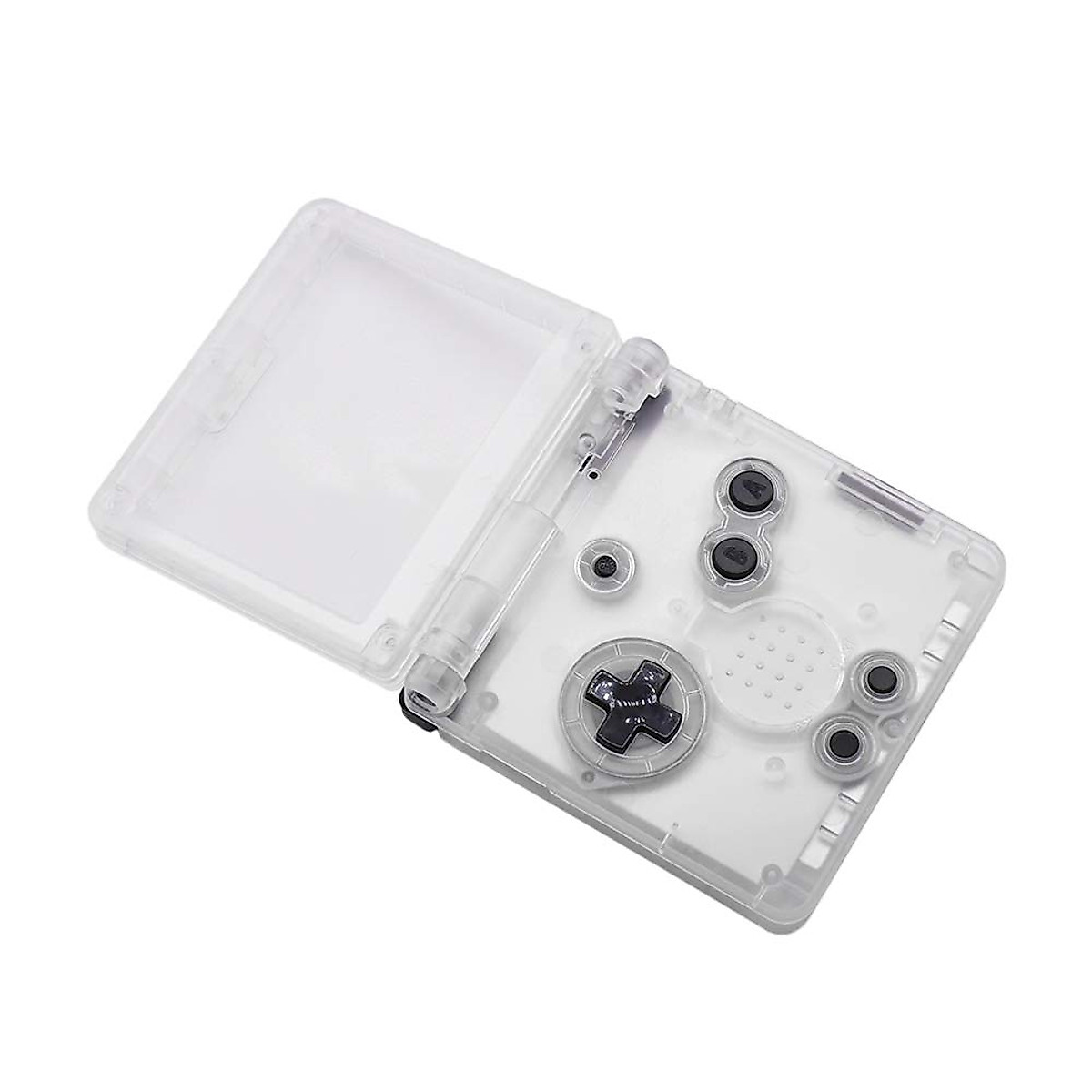 Cowhilan Replacement Clear Full Housing Shell Case Compatible with Gameboy Advance SP GBA SP Console, Send with Game Card Shell, Transparent