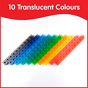 edxeducation Translucent Linking Cubes - Construction Toy for Early Math - Set of 100 - 0.8 Inch - Light Table Toy - Elementary + Preschool Learning