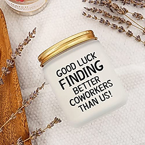 Lavender Scented Candle - Going Away Gift for Coworker Women Men Goodbye, Farewell, Leaving Gifts for Colleague Boss Co-Worker Friends - Good Luck Finding Better Coworkers Than Us