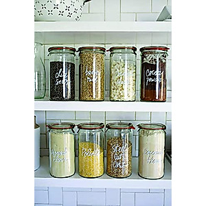 Weck Canning Jars - Weck Jars made of Transparent Glass - Eco-Friendly Canning Jar - Storage for Food with Air Tight Seal and Lid - 1.5 Liter Tall Jars Set - Set of 2 Jars with Lids