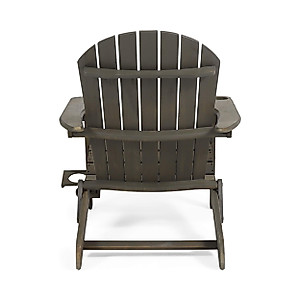 Christopher Knight Home Cheryl Outdoor Acacia Wood Folding Adirondack Chair, Gray